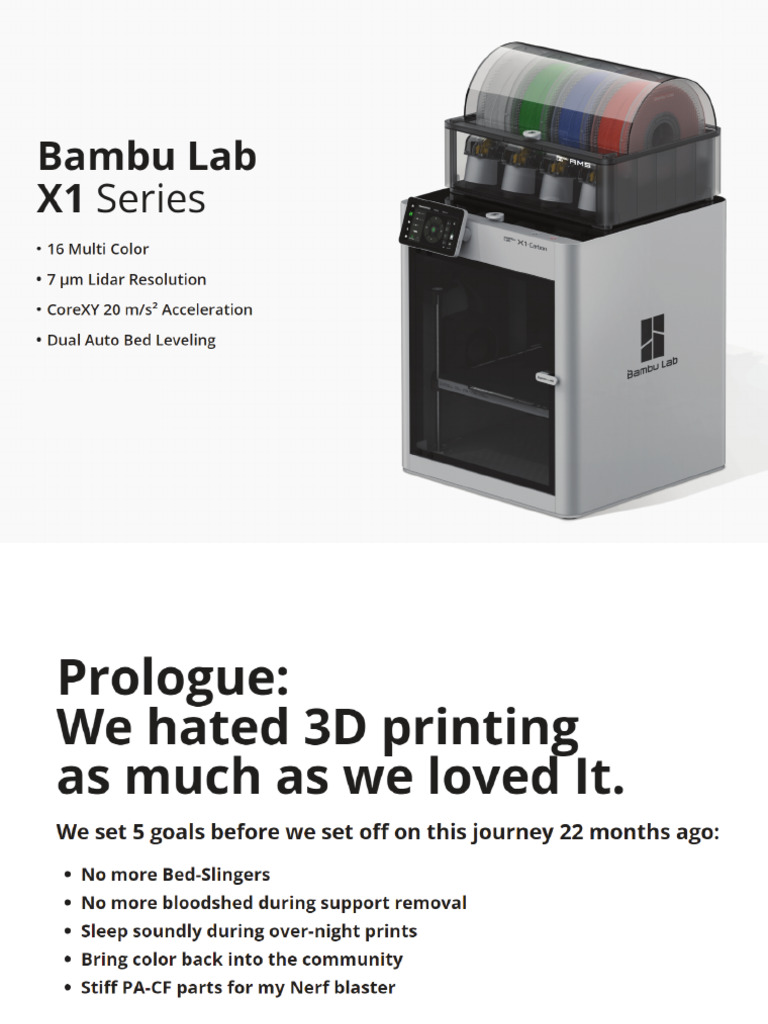 Bambu Lab X1 Brochure | PDF