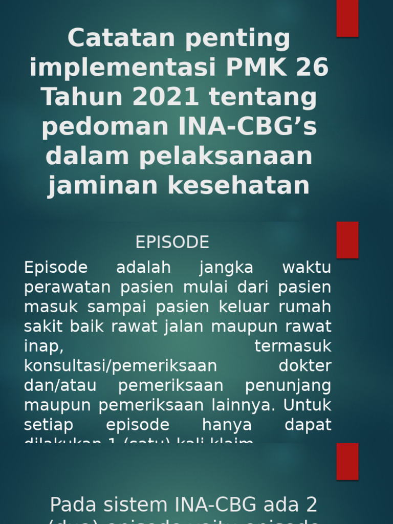Implementasi PMK 26 Tahun 2021 INA-CBG | PDF