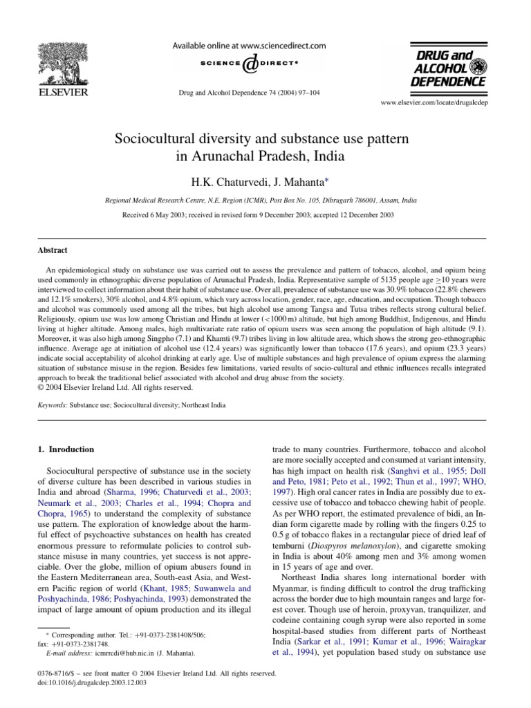 Sociocultural Diversity and Substance Us | PDF | Smoking | Substance Abuse