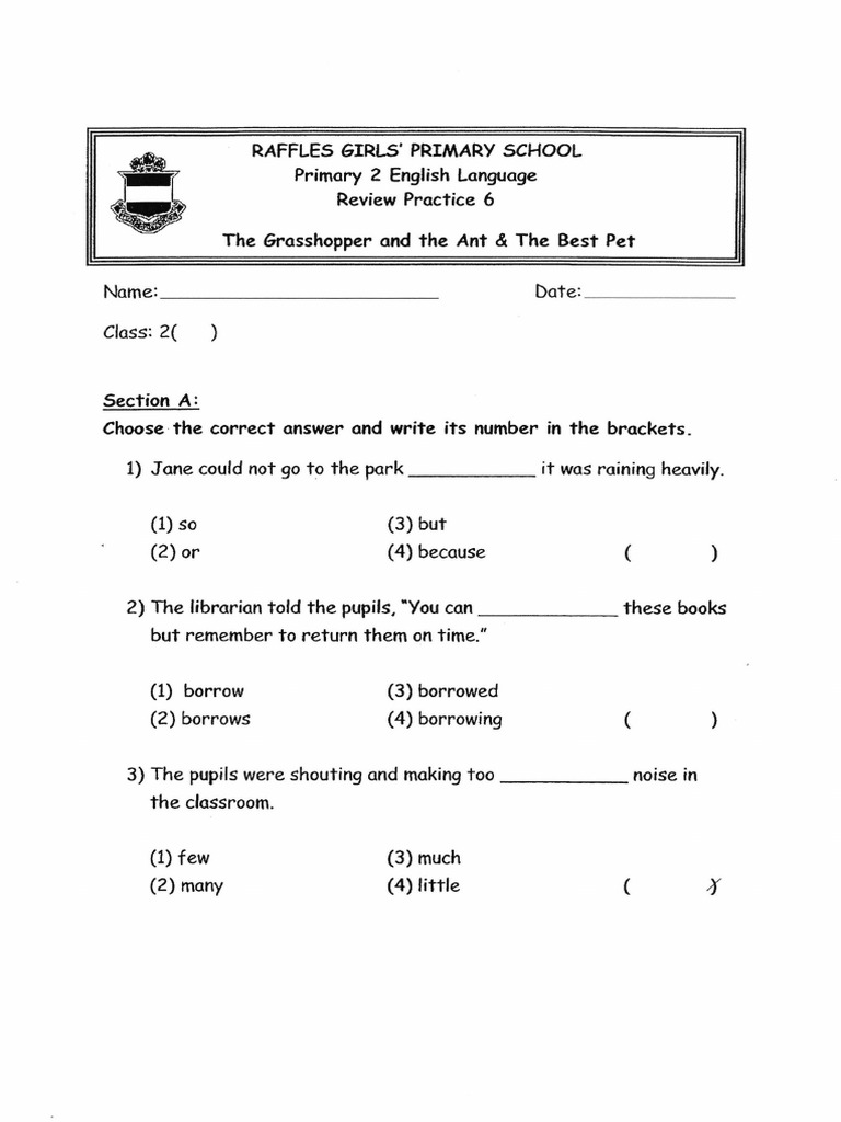 2023-P2-English-Review Practice 6-Raffles | PDF