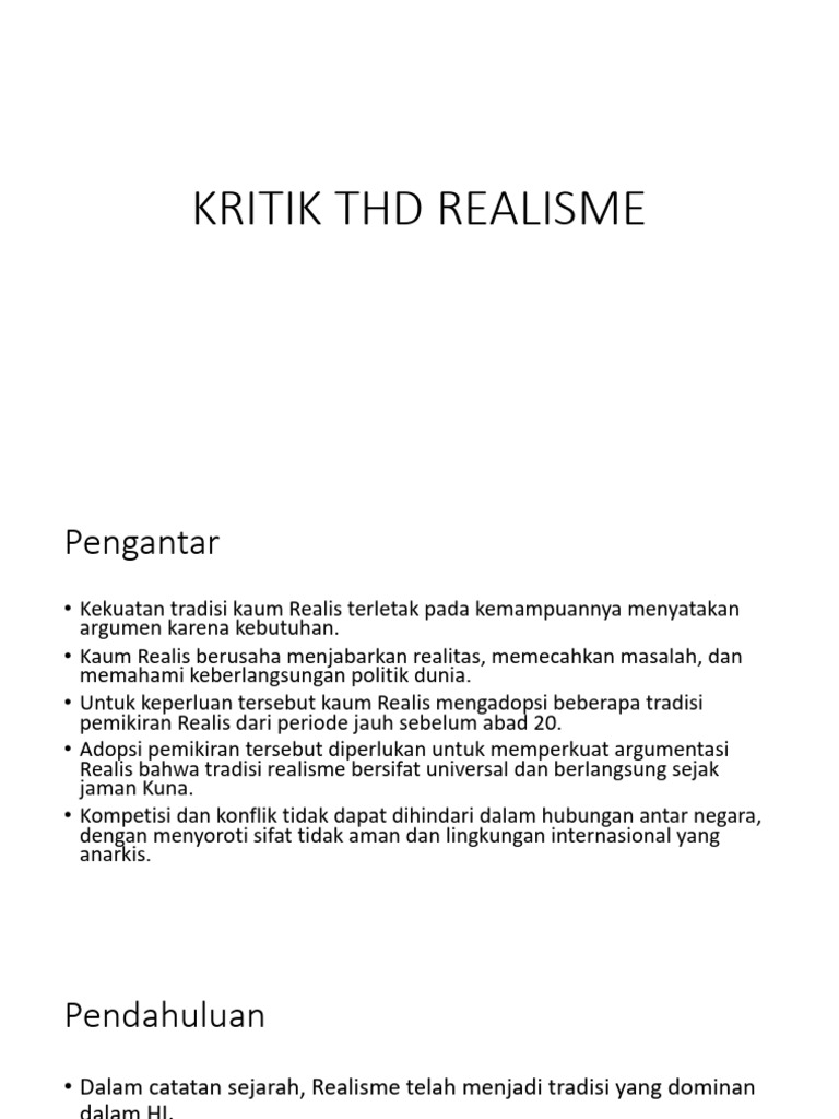 Kritik THD Realisme | PDF