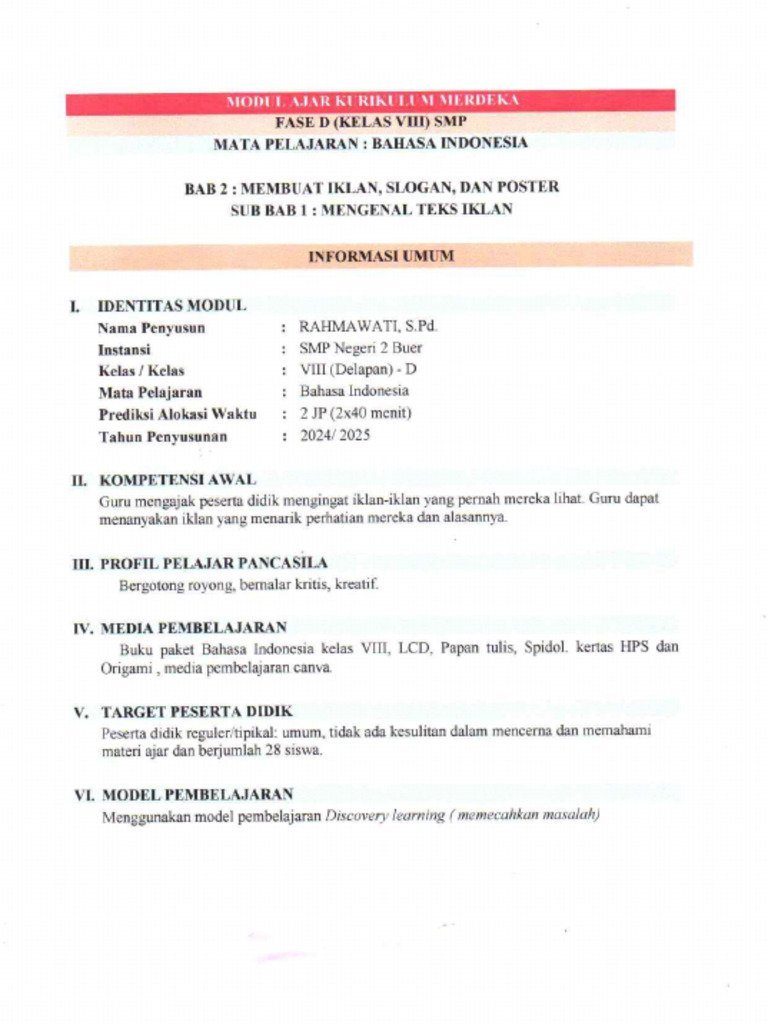 Modul Ajar | PDF