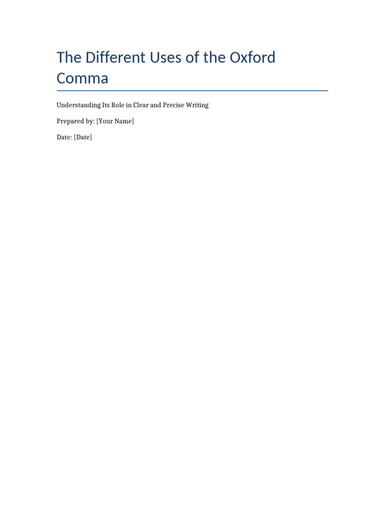 Oxford Comma Presentation | PDF | Comma | Language Mechanics