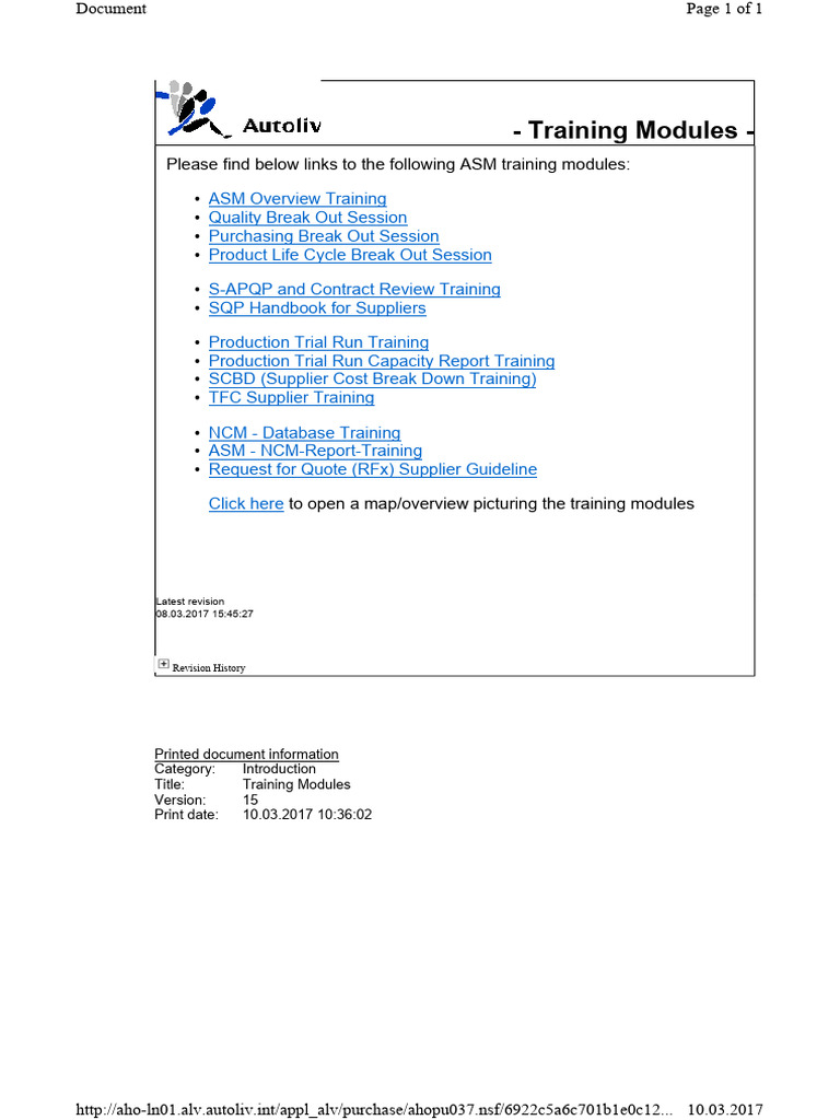 ASM Training Modules Overview | PDF