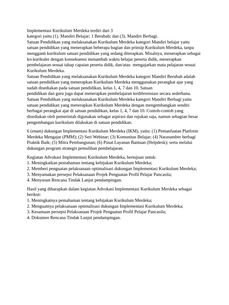 Implementasi Kurikulum Merdeka dan Dukungannya | PDF