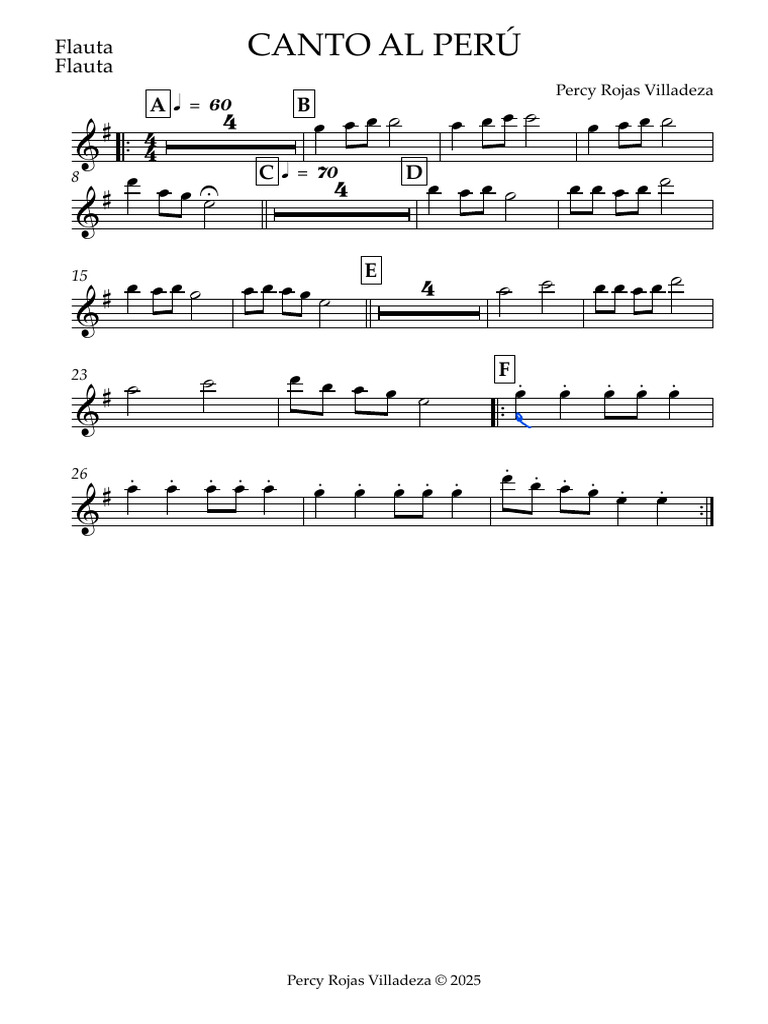 Canto Al Perú - Flauta | PDF