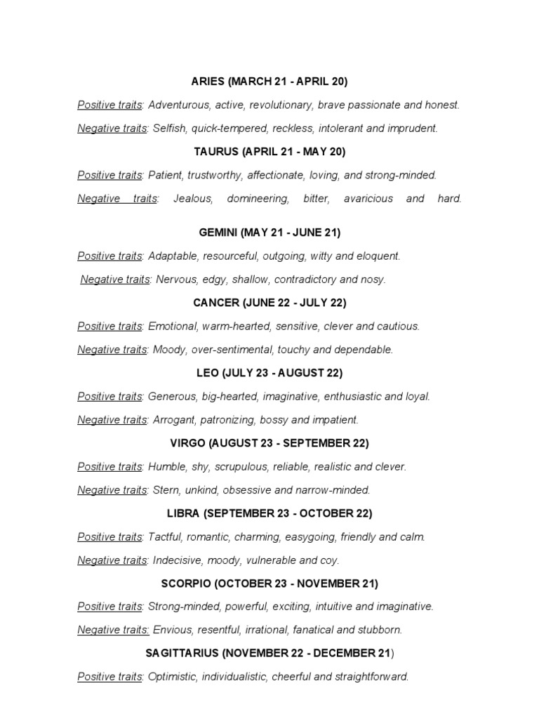 Astro Signs | PDF