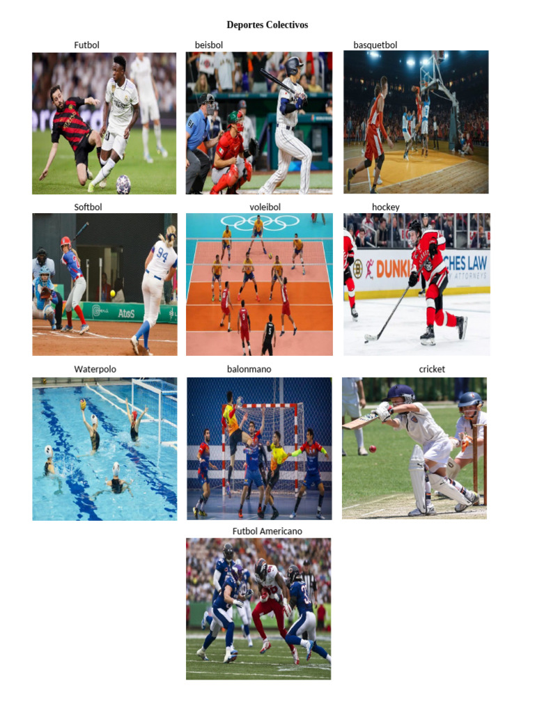 Ejemplos de Deportes Colectivos | PDF