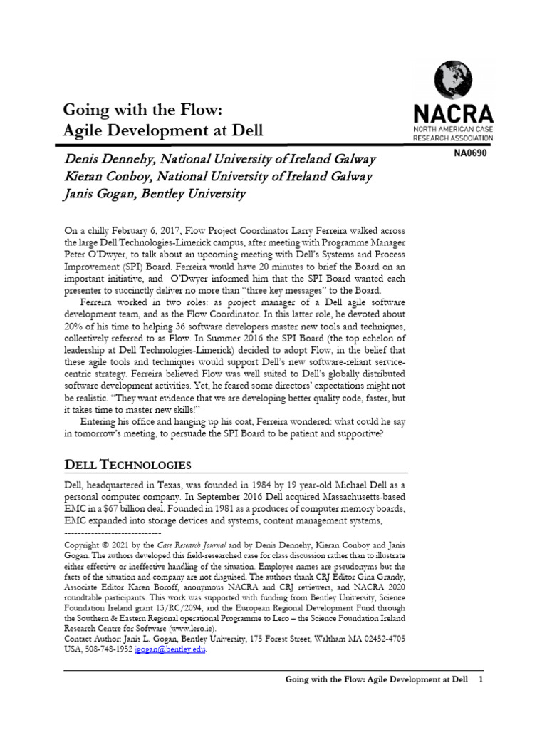 Going With The Flow Agile Development at Dell | PDF | Agile Software ...