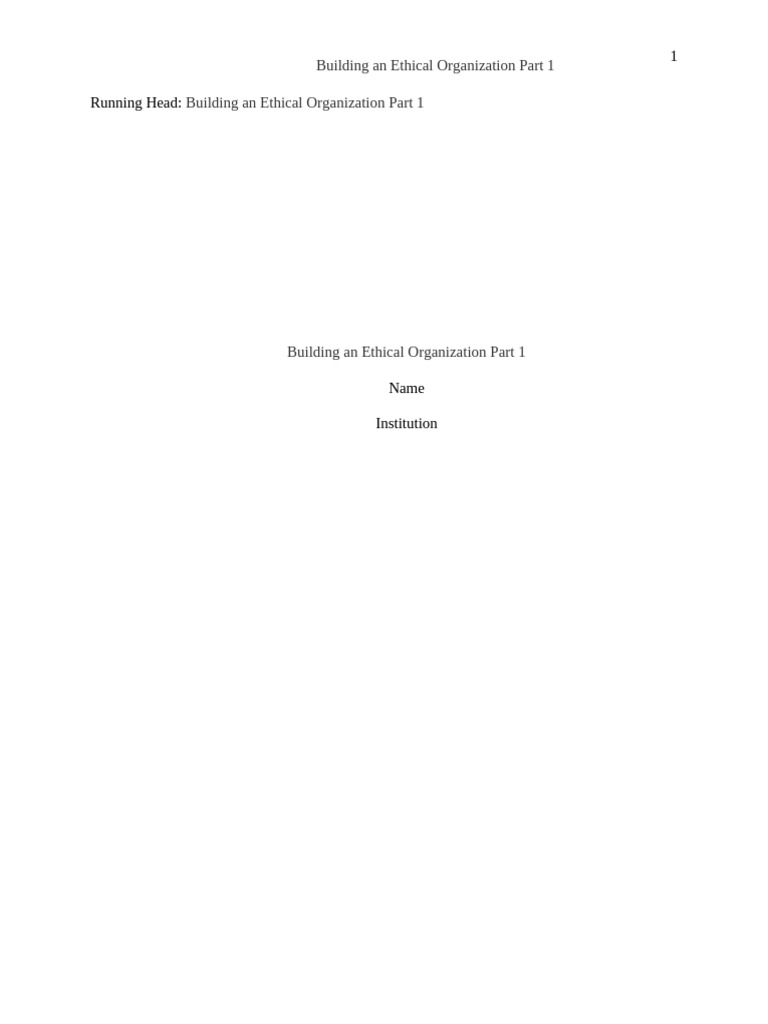 Building An Ethical Organization Part 1 | PDF | Mental Disorder ...