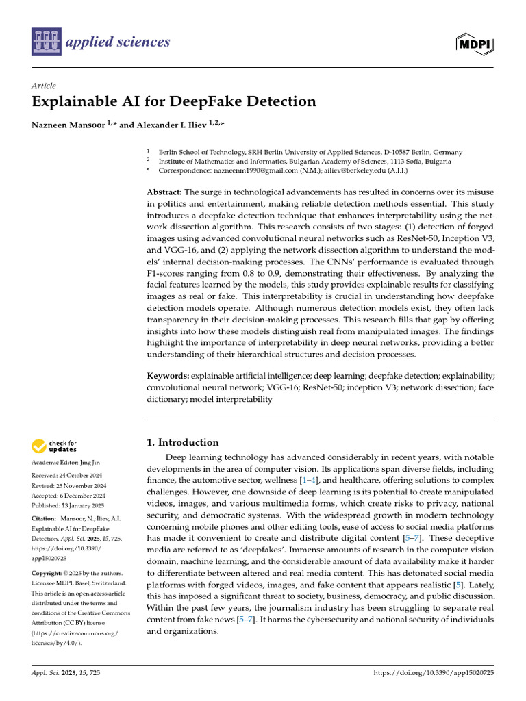 Explainable AI For DeepFake Detection | PDF | Artificial Intelligence | Intelligence (AI ...