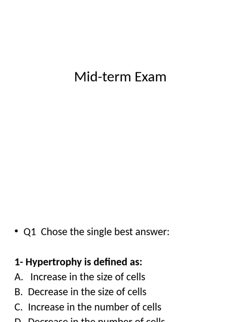 Mid-term Exam on Cell Biology and Inflammation | PDF | Inflammation ...