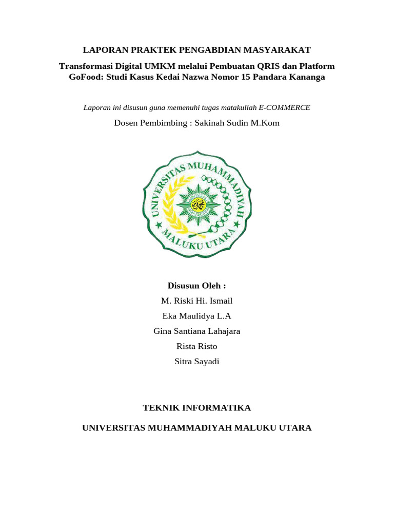 Laporan Praktik - Transformasi Digital UMKM Melalui Pembuatan QRIS Dan ...