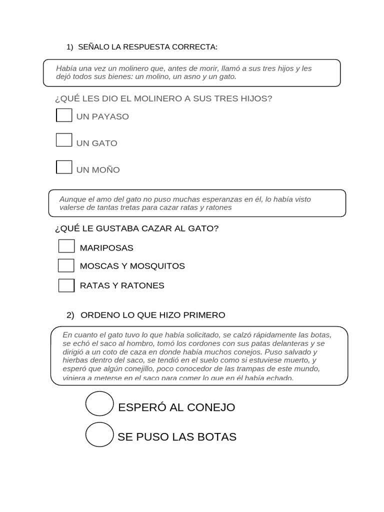 050 Actividades El Gato Con Botas | PDF