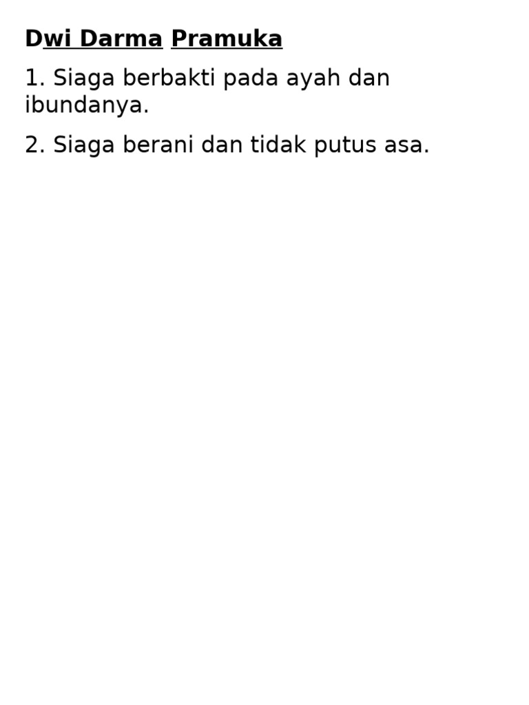 Dwi Darma Pramuka | PDF