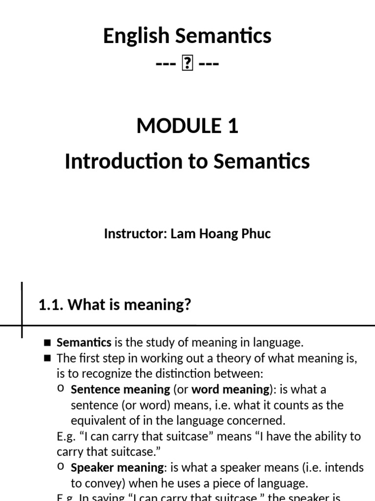 Introduction To Semantics | PDF | Semantics | Word
