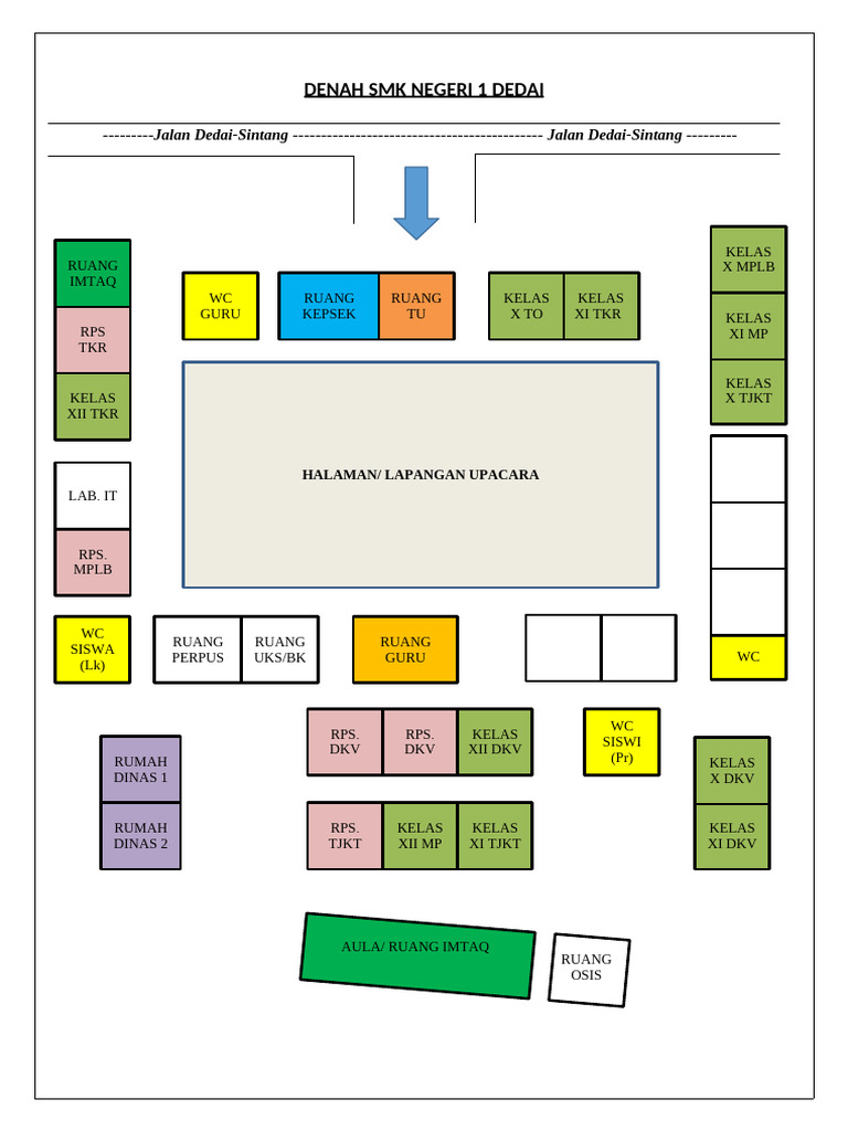 Denah SMK Negeri 1 Dedai Ganjil 2026 | PDF