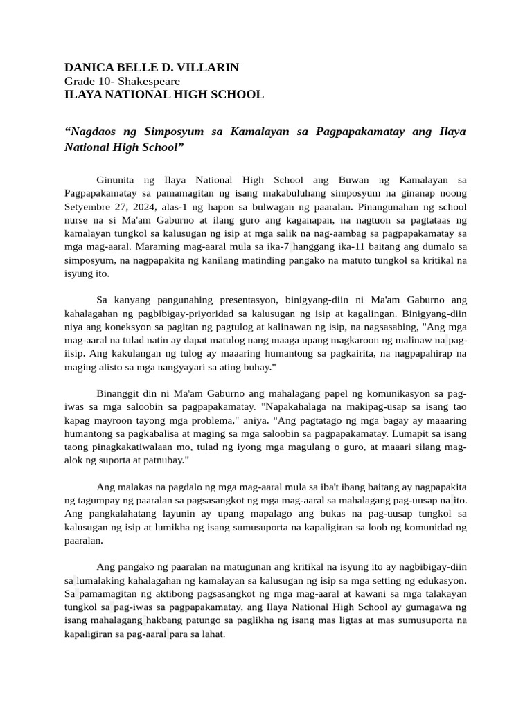 Student's Output | PDF