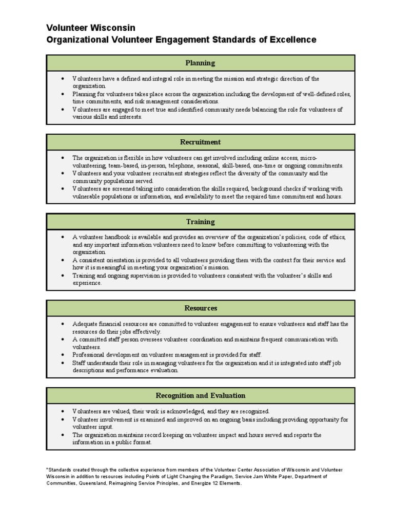 Volunteer Engagement Standards | Volunteering | Recruitment