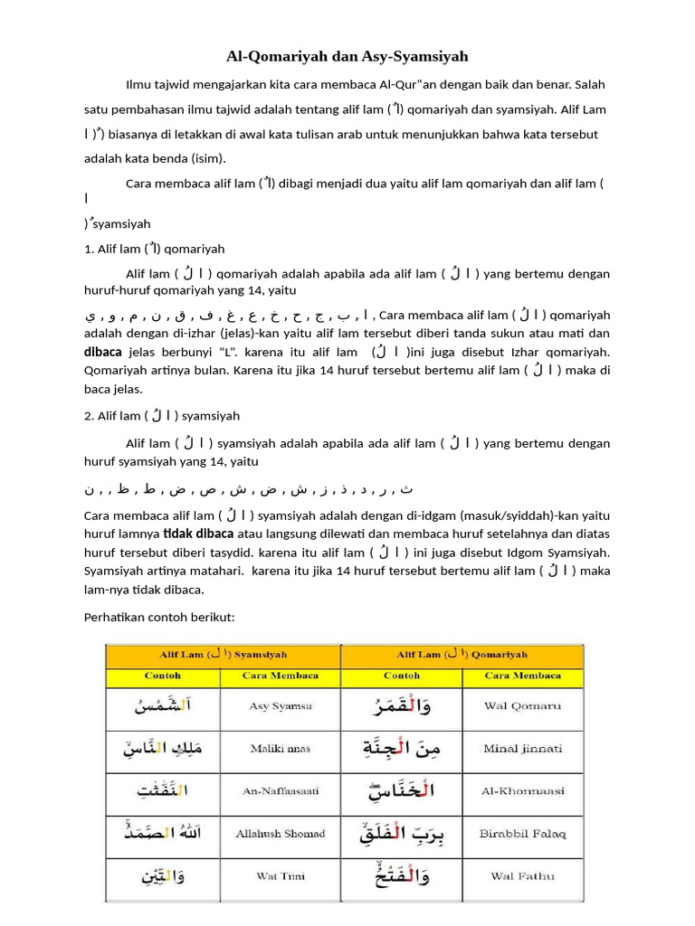 Materi Al-Qomariyah Dan Asy-Syamsiyah | PDF