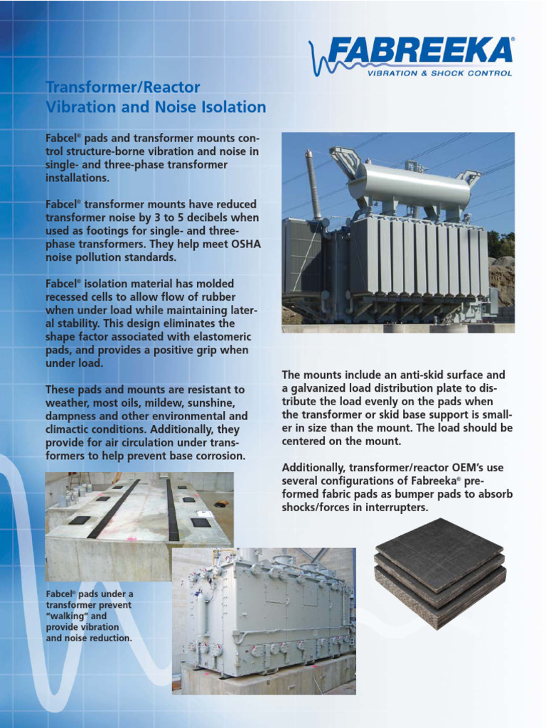 Fabcel® Transformer Mounts Overview | PDF | Noise | Transformer