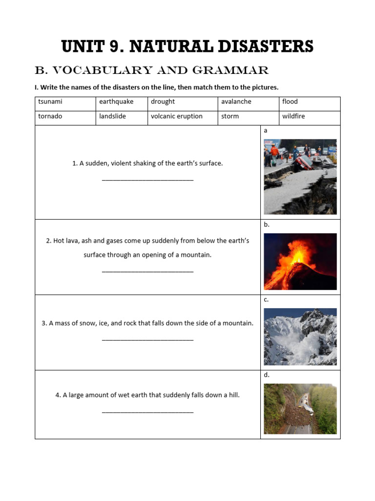 Unit 9: Understanding Natural Disasters | PDF | Natural Disasters ...