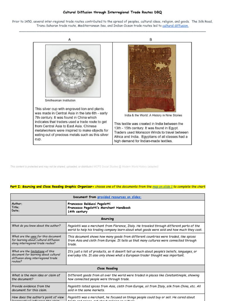 Darlyn Cisneros - Cultural Diffusion Through Regional Trade Routes DBQ ...
