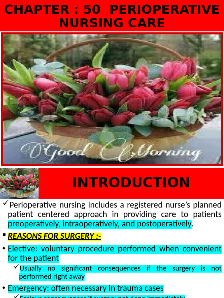 Perioperative Nursing Care Overview | PDF | Anesthesia | Surgery