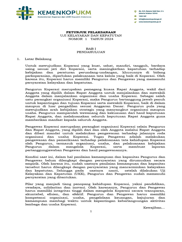 Juklak UKK No 1 THN 2024 | PDF