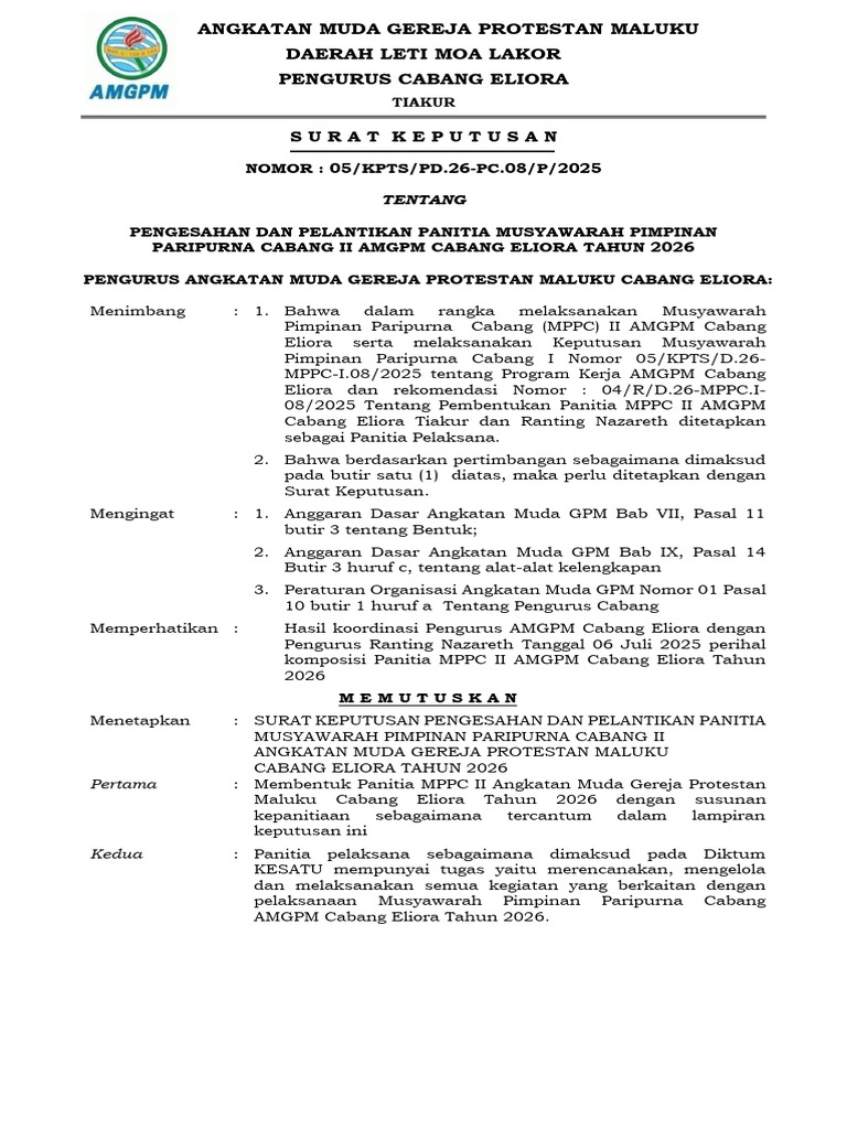SK-Panitia MPPC II. 2. Terbaru | PDF