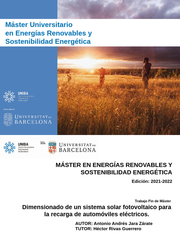 Modelo Presentación TFM | PDF | Sistema fotovoltaico | Fotovoltaica