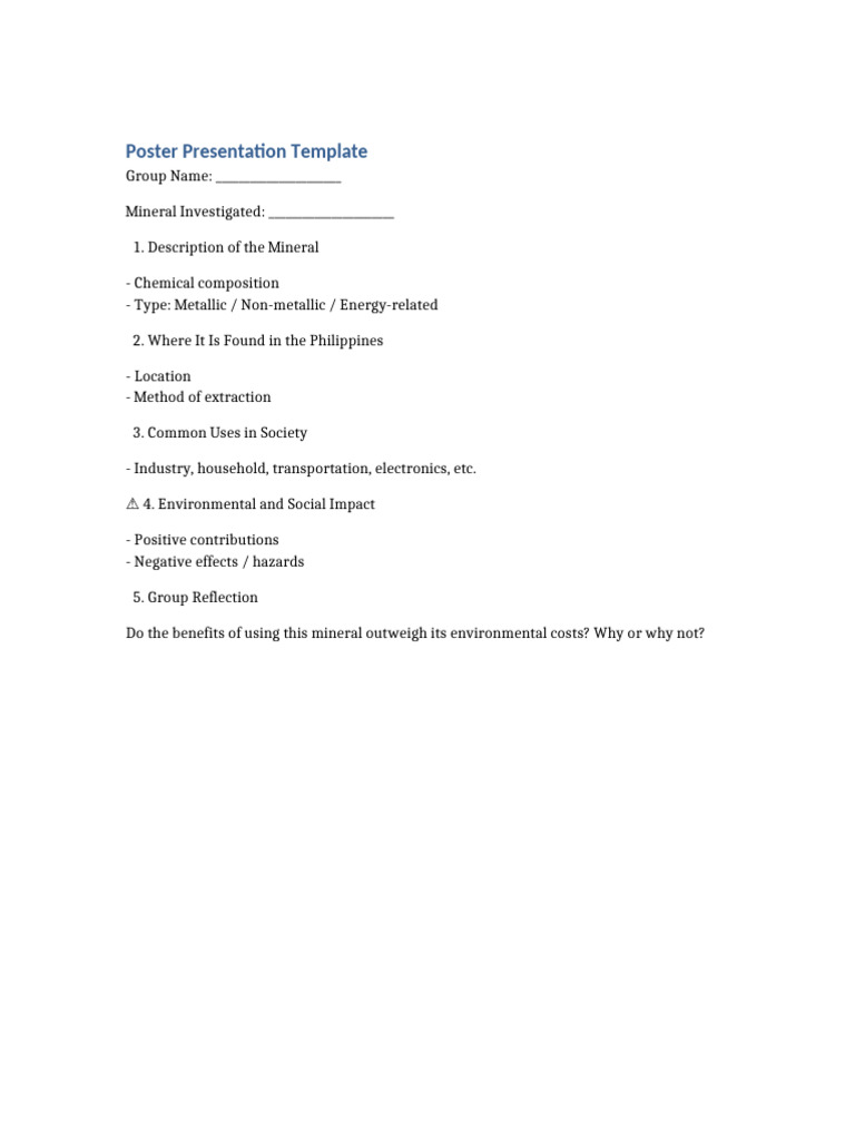 Mineral Poster Presentation Guide | PDF