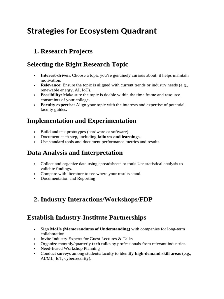 Strategies For Ecosystem Quadrant | PDF | Artificial Intelligence ...