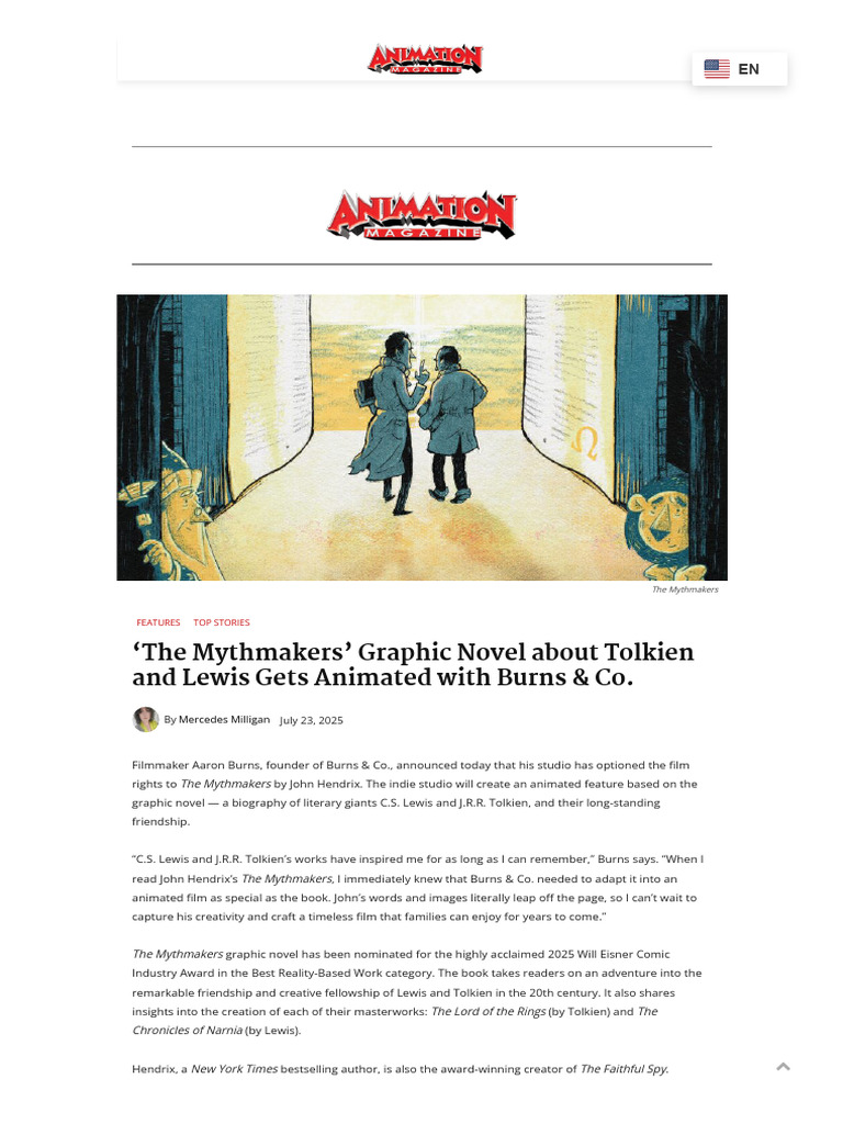 The Mythmakers' Graphic Novel About Tolkien and Lewis Gets Animated ...