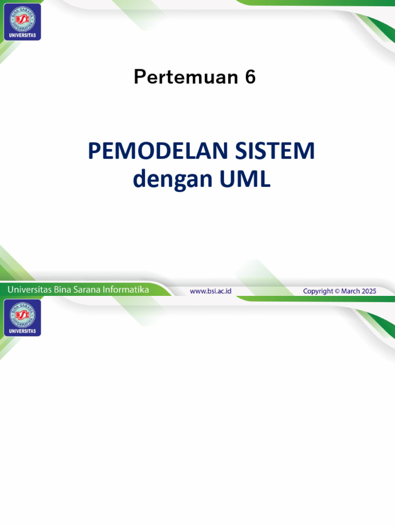 Pemodelan Sistem dengan UML dan Diagram | PDF