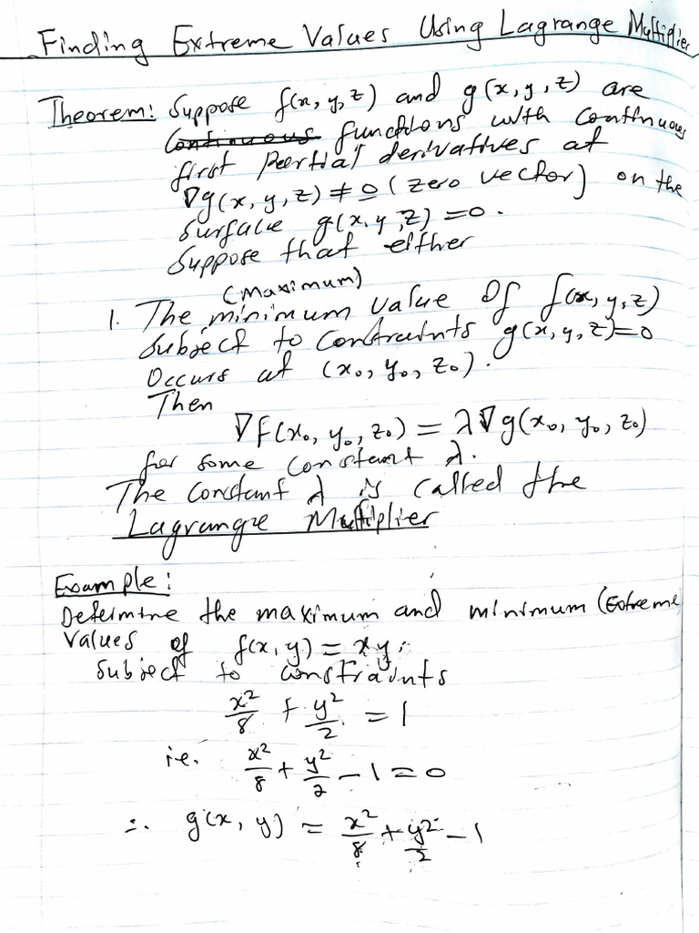 Lagrange Multiplier | PDF