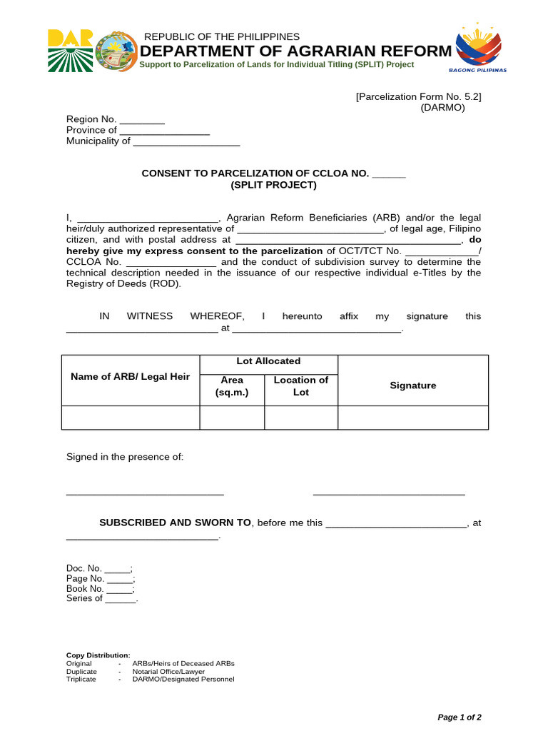 Consent Form for SPLIT Project | PDF