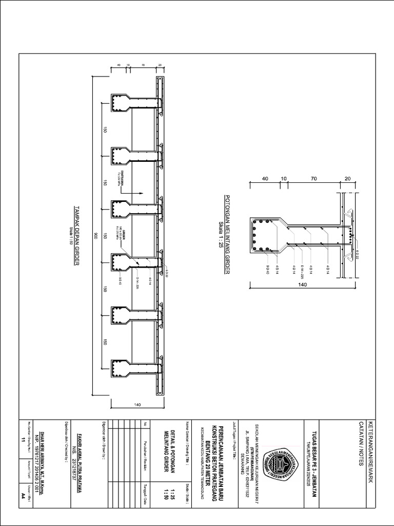 Detail & Potongan Melintang Girder | PDF