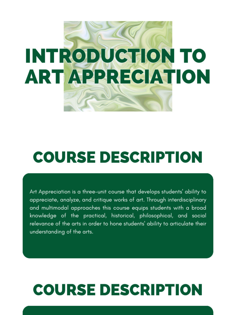 Art Appreciation Course Overview | PDF | The Arts | Humanities
