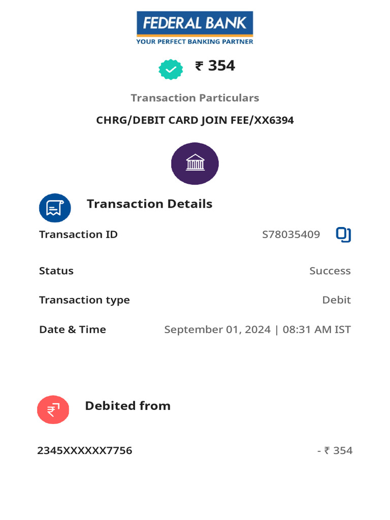 Transaction Details: Chrg/Debit Card Join Fee/Xx6394 | PDF