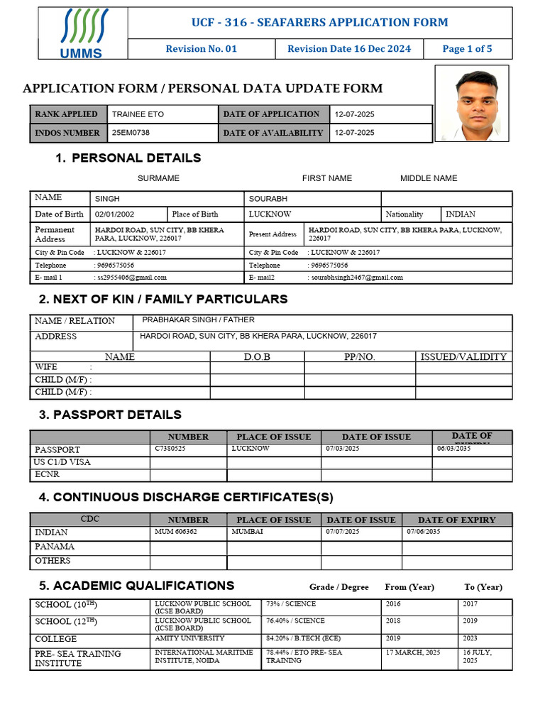 Sourabh Singh Umms Resume | PDF