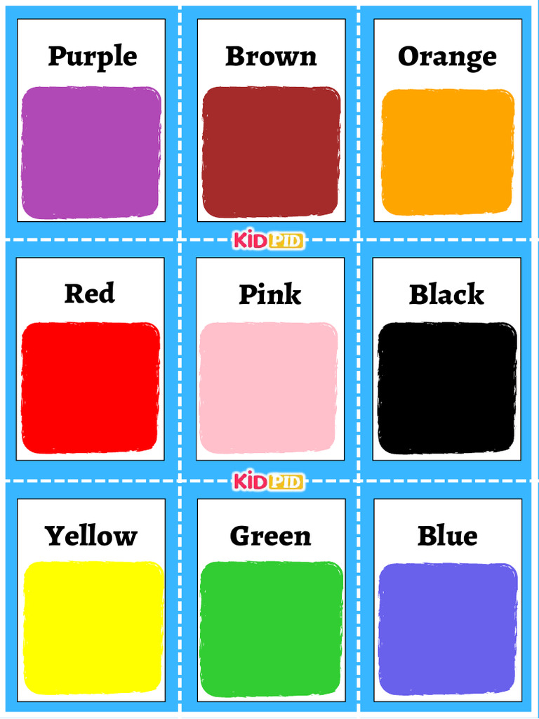 Color Names Simple Flashcard Sheets Oe9l35 | PDF