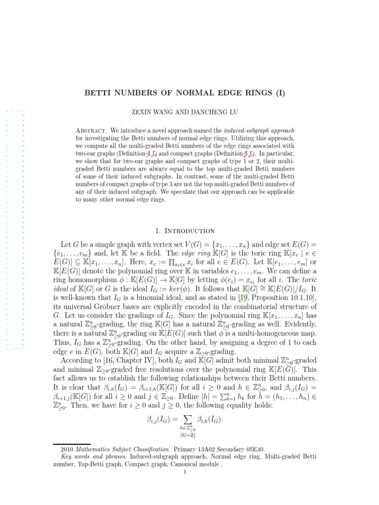 Betti Numbers of Normal Edge Rings (I) : Induced-Subgraph Approach ...