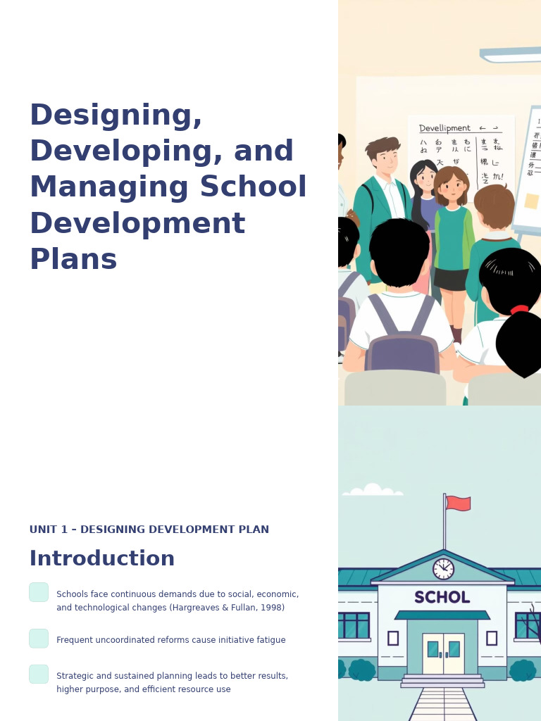 Designing Developing and Managing School Development Plans | PDF | Leadership | Social Psychology