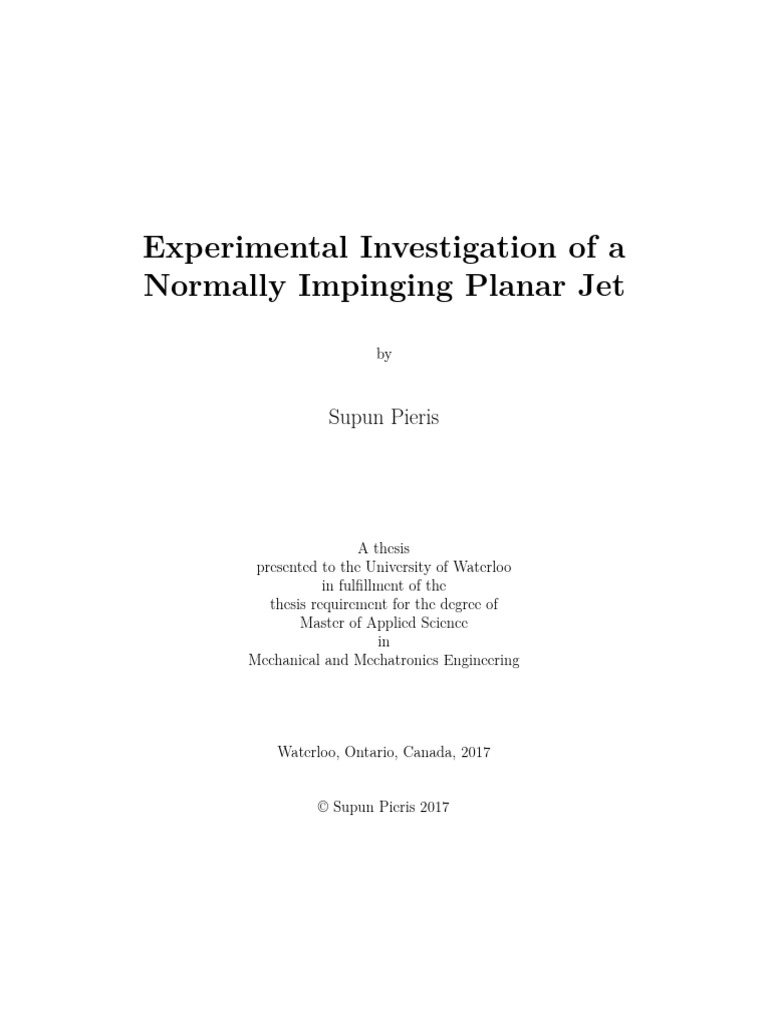 Experimental Investigation of A Normally Impinging Planar Jet | PDF ...