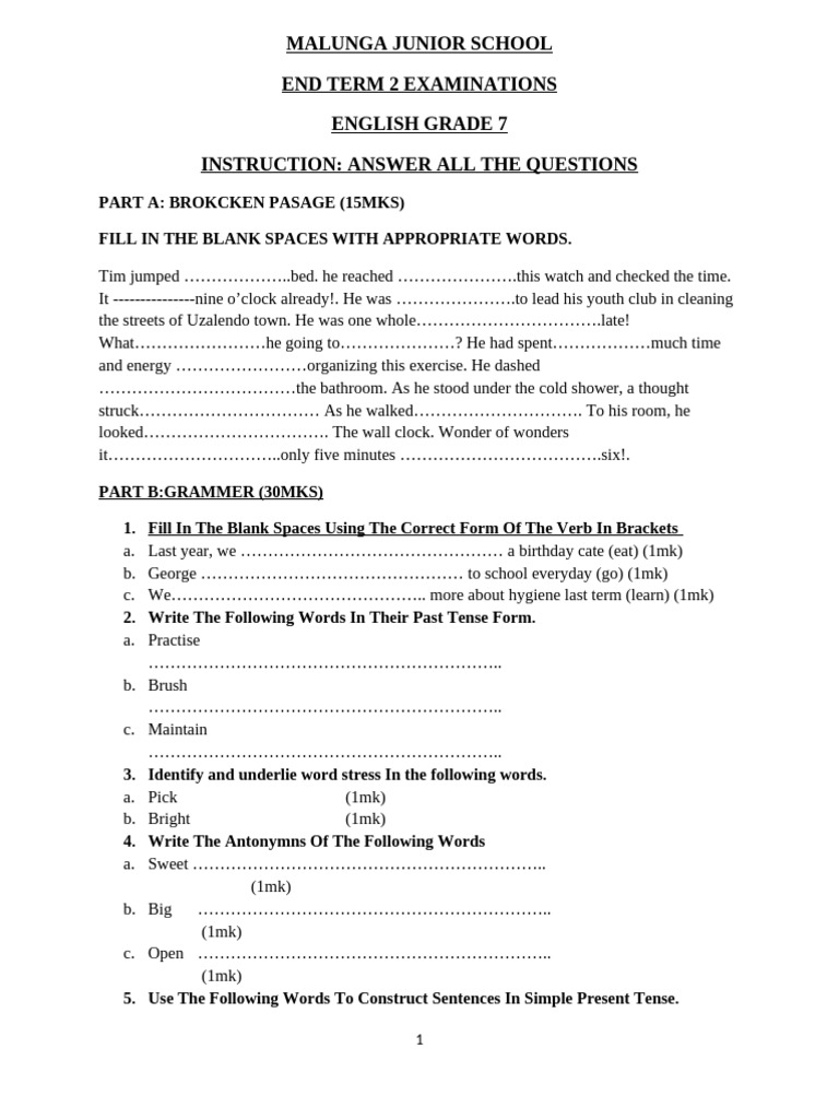 Grade 7 English | PDF | Linguistic Typology | Linguistics