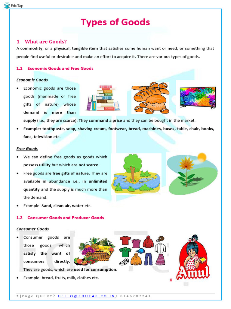 Types of Goods in Economics Explained | PDF | Goods | Business
