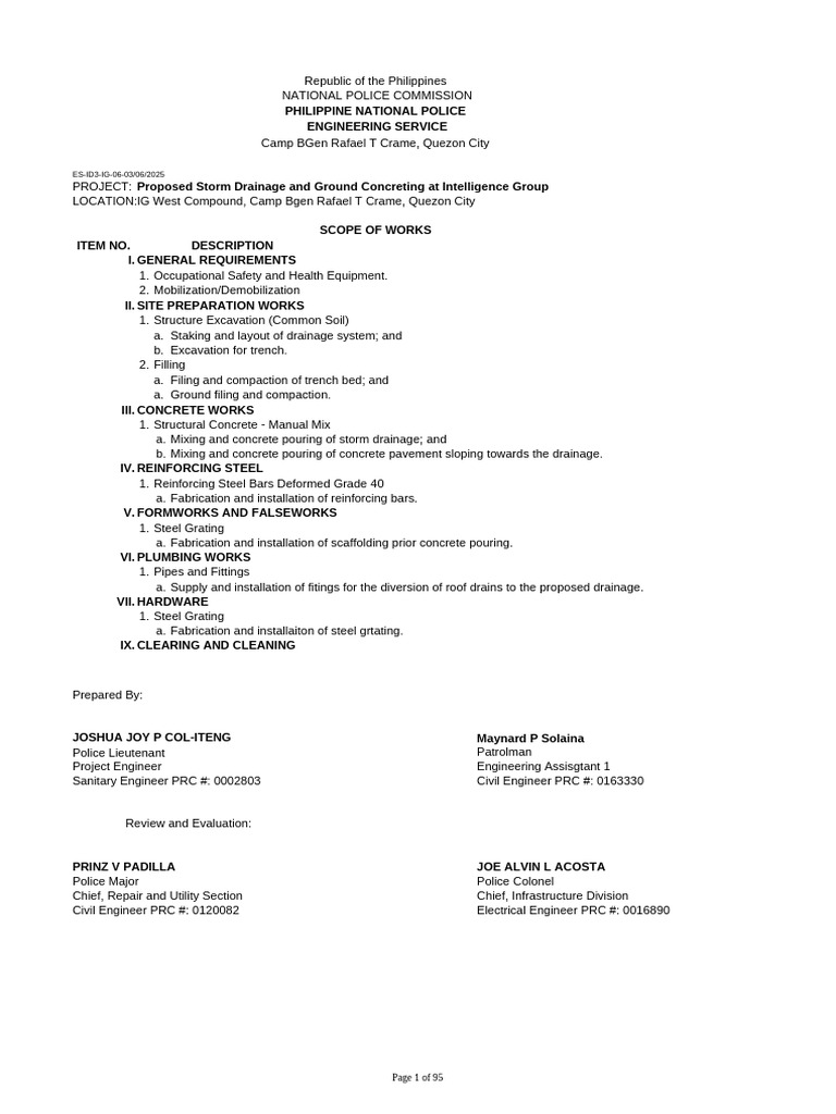 2 - 1. Estimation of IG West Compound Drainage | PDF | Construction ...