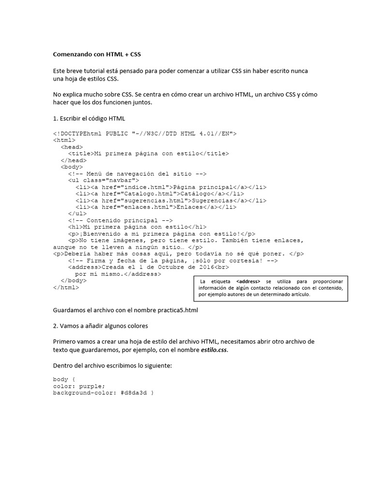 Curso Básico de HTML - Practica 5 | PDF | HTML | Red mundial