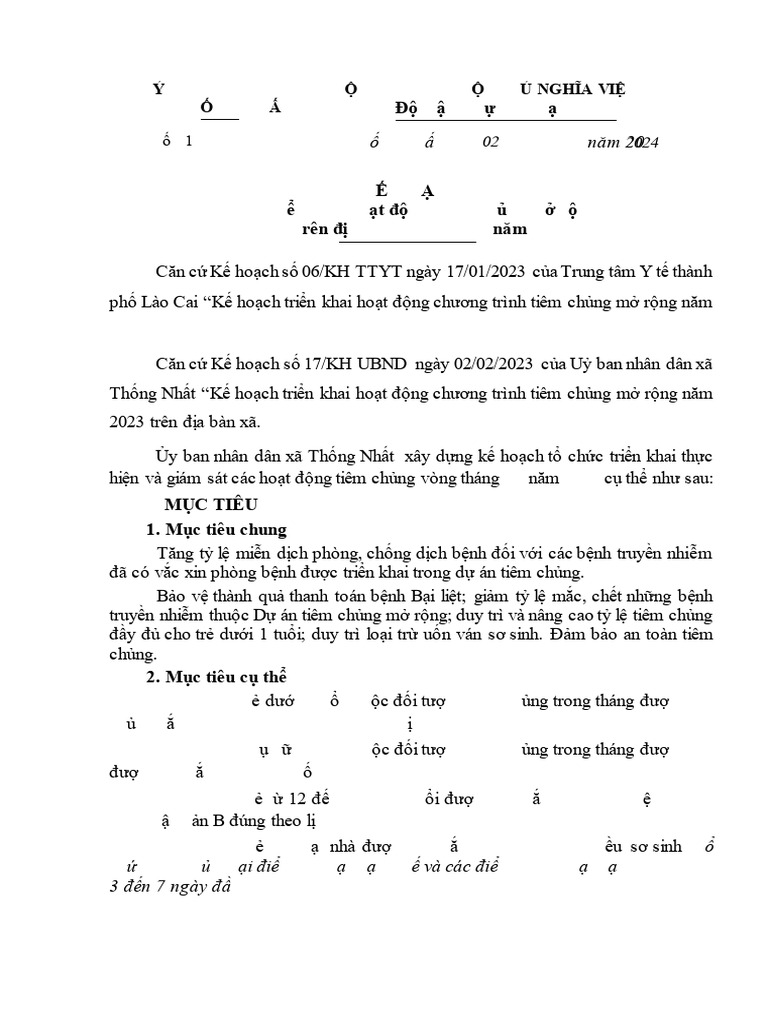 KH 01 Tiem Chung Mo Rong Thang 1 2024 | PDF